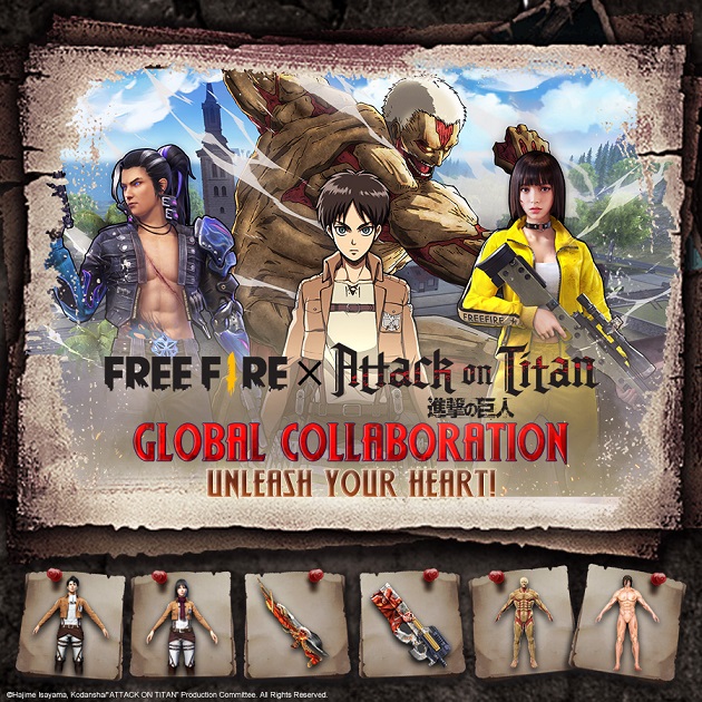 Attack on Titan memulakan pencerobohan di Free Fire! - gamersantai.com