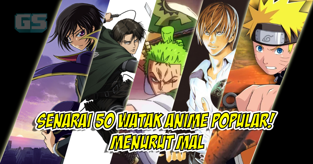 Ini senarai 50 Watak Anime paling Popular menurut MAL! - gamersantai.com