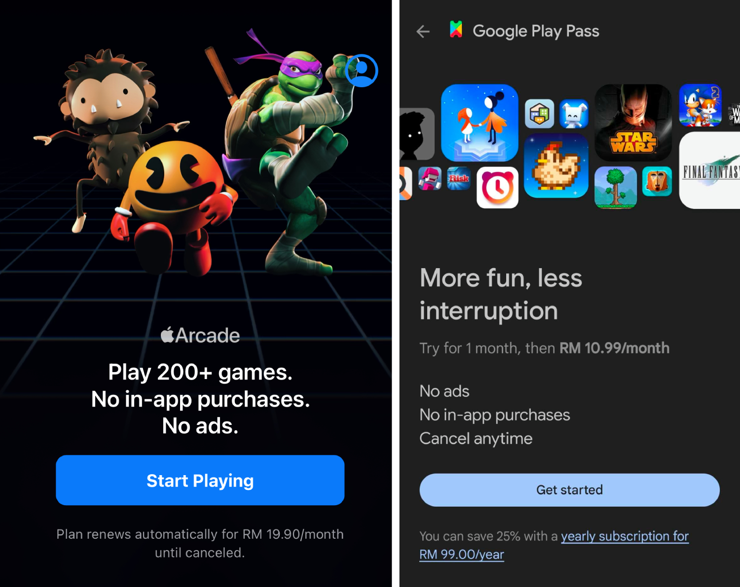 Apple-Arcade-vs-Google-Play-Pass - gamersantai.com